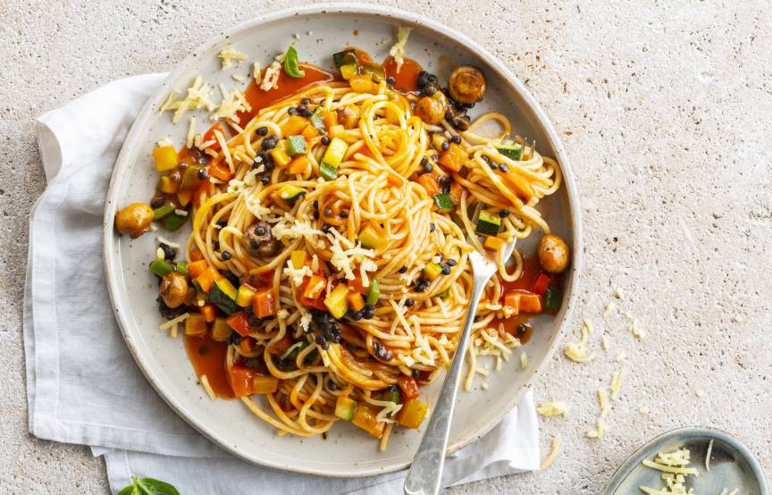 Mediterraner Spaghettisalat aus dem Monsieur Cuisine | ZauberMix