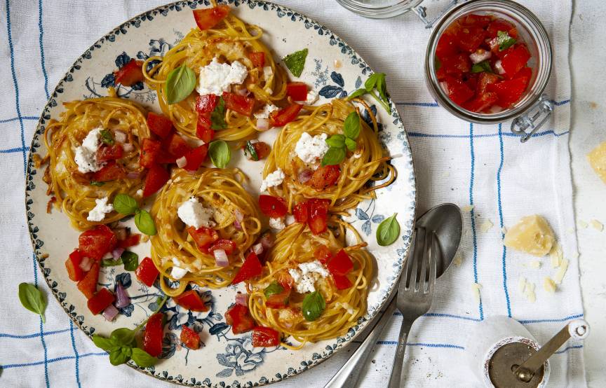 Knusprige Spaghetti-Nester mit Käse aus dem Monsieur Cuisine | ZauberMix
