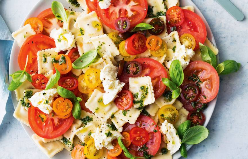 Ravioli-Caprese-Salat mit Pestodressing mit Monsieur Cuisine ...